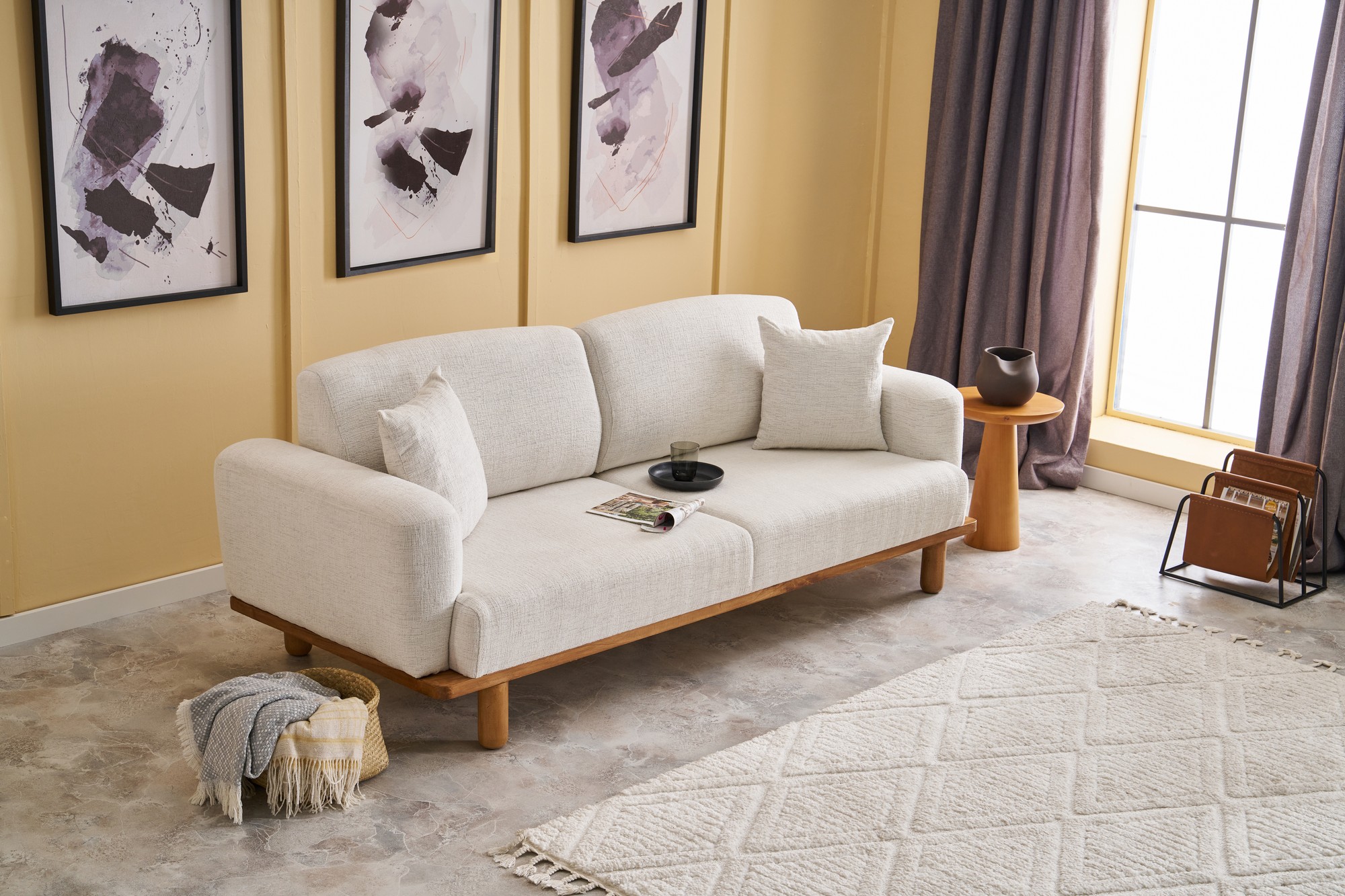 Rens Sofa 4-Sitzer Creme | Evila Originals | COCOLI